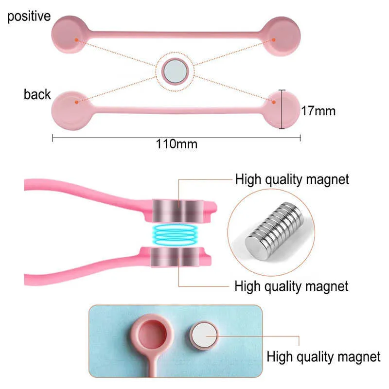 Magnetic Earphone Cord Organizer - Cute Silicone Cable Winder, Portable ...