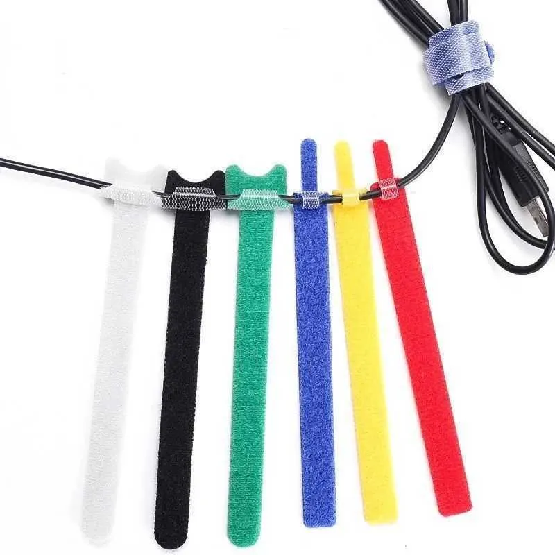 Colorful Releasable zip ties cable ties - 10~Nylon Loop Wrap Zip Bundle ...
