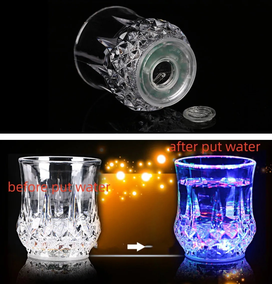 LED Lights Table Decorations Light Up Acrylic Shot Cups For Parties ...