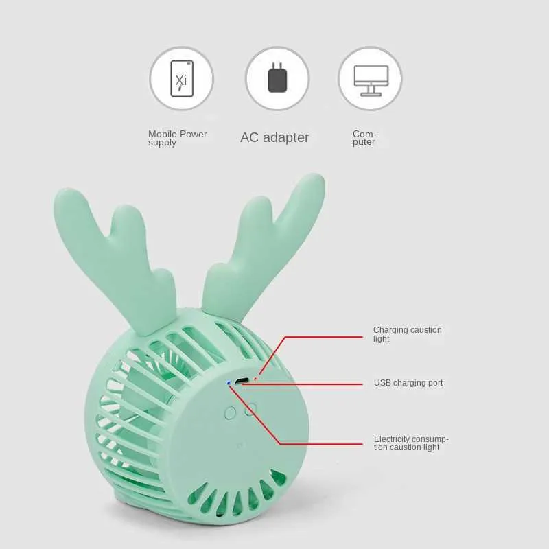 Silicone Ear Rechargeable Handheld Mini Portable Fan USB Mini Mini ...