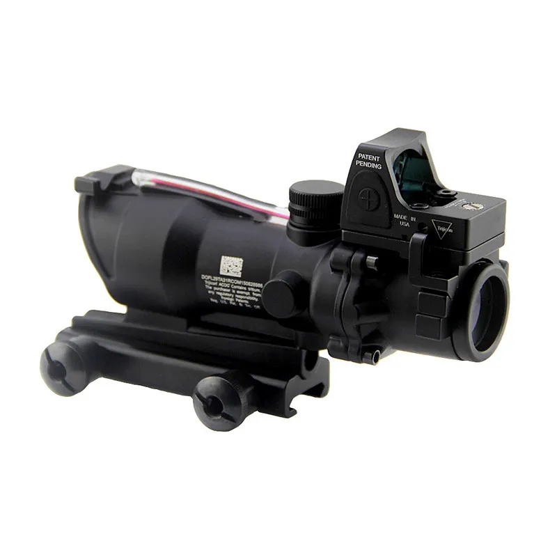 4X32 Tactical ACOG Scope With Fiber Optics Red Chevron Reticle & RMR ...