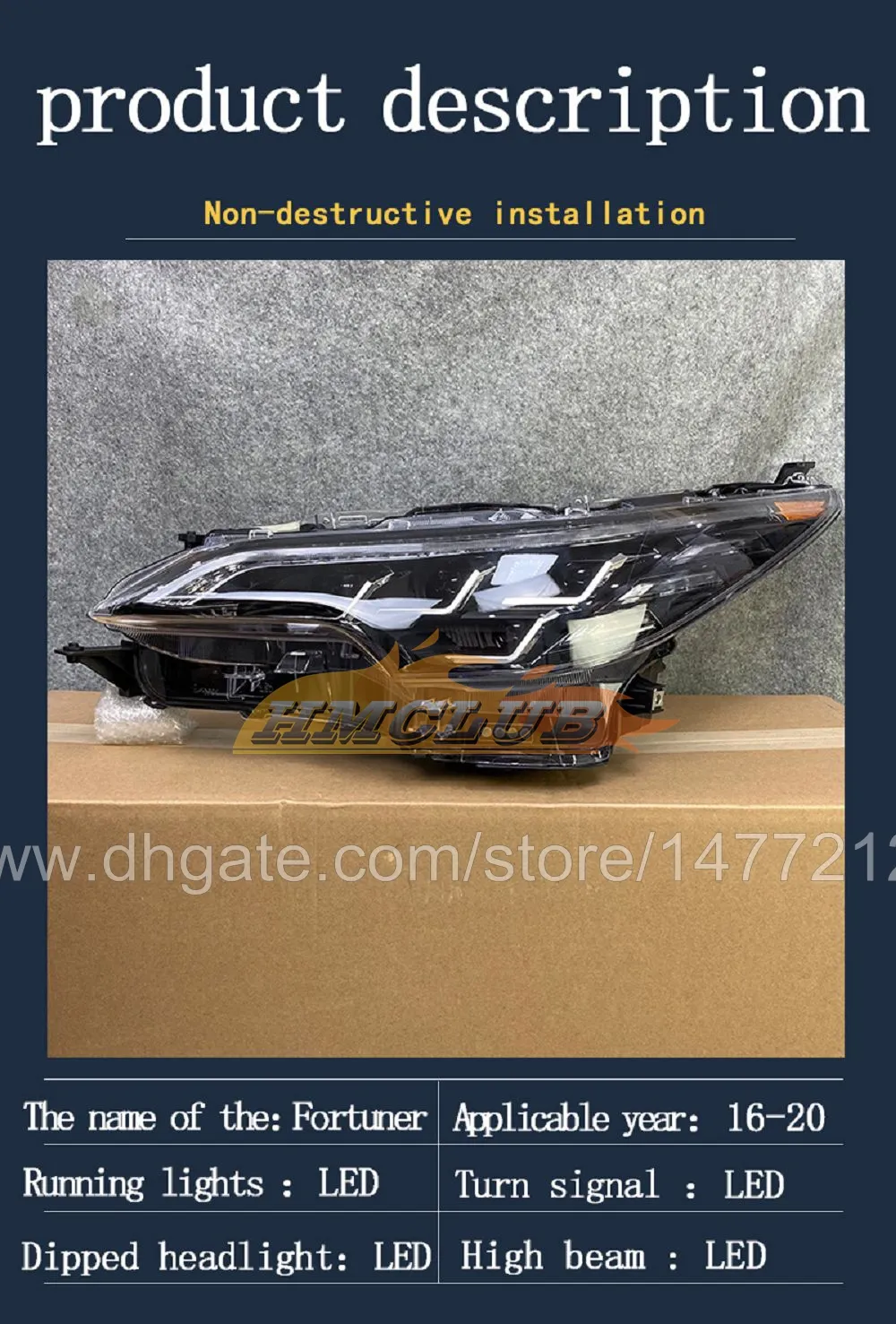 Toyota Fortuner Headlights 2016- - Premium LED Upgrade: Enhanced ...