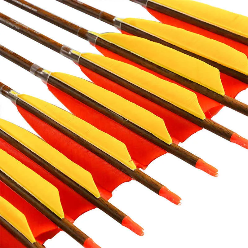 DHgate.com:6pcs Wood Skin Carbon Arrows for Compound Bow and Longbow ...