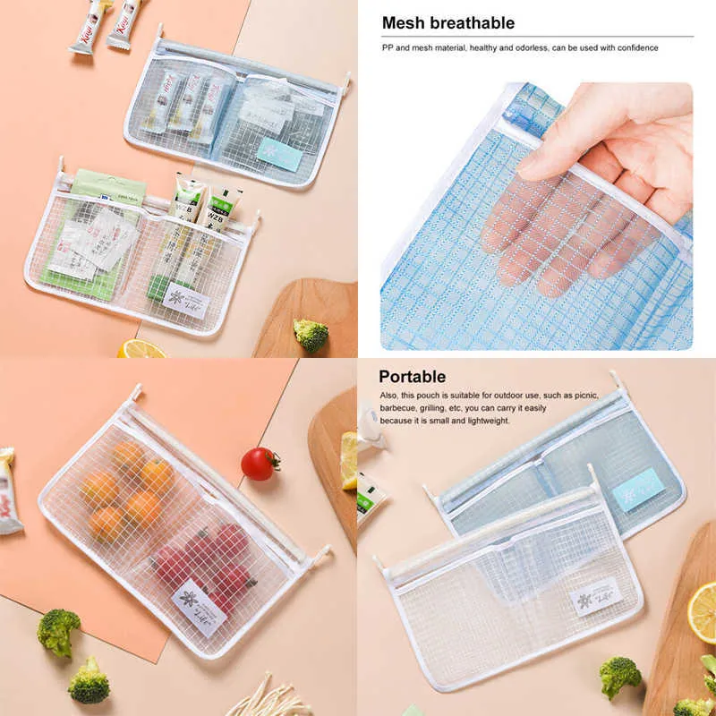 Refrigerator Organizer Mesh Bags - Space-Saving Hanging Storage for ...