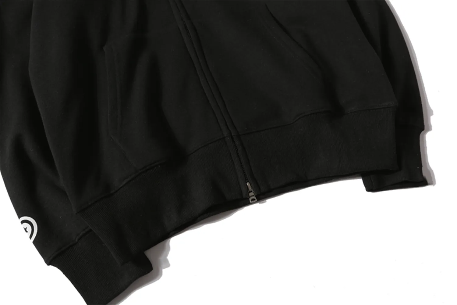 Men's Fashionable Tech Fleece Black Tech Fleece Hoodie With Two Zipper ...