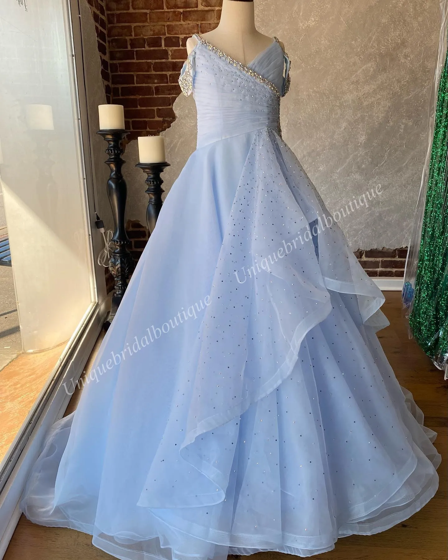 Leichte Lila Mädchen Festzugskleid 2024 Kristalle Straps Organza Little ...