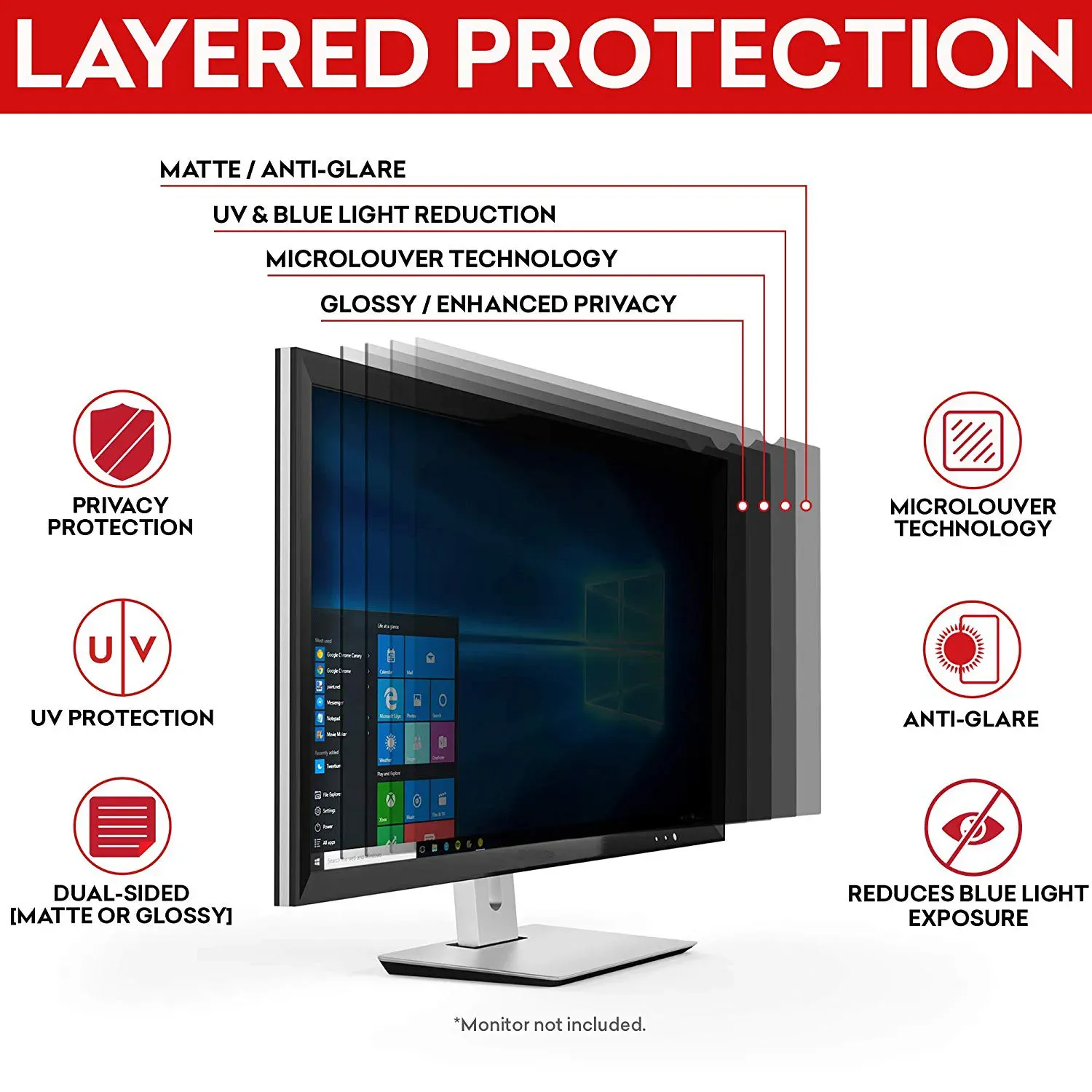 Anti Peeping Screen Protector 24 Inch Widescreen Anti Glare Privacy ...
