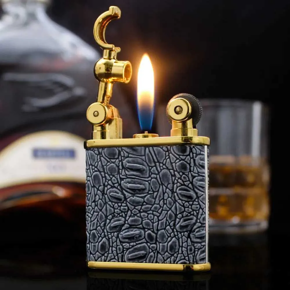 Lighters Grinding Wheel Leather No Gas Lighter Open Fire Adjustable ...