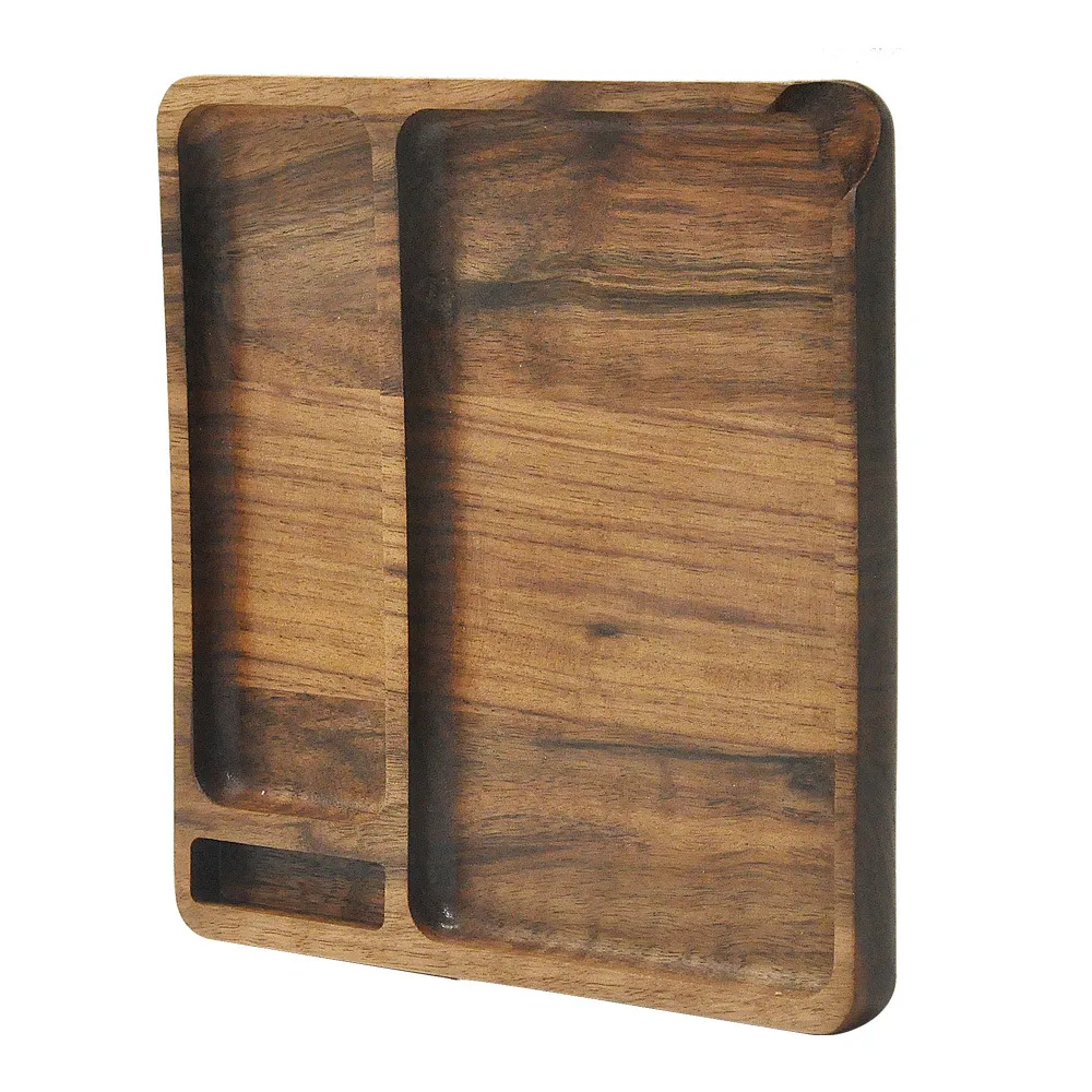 Premium Walnut Wood Rolling Tray - Handcrafted Cigarette Holder ...