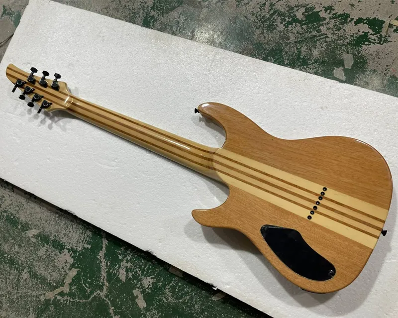 7 String Bass Guitar,Electric Guitar Custom,Neck Thru Guitar: Black 7 ...