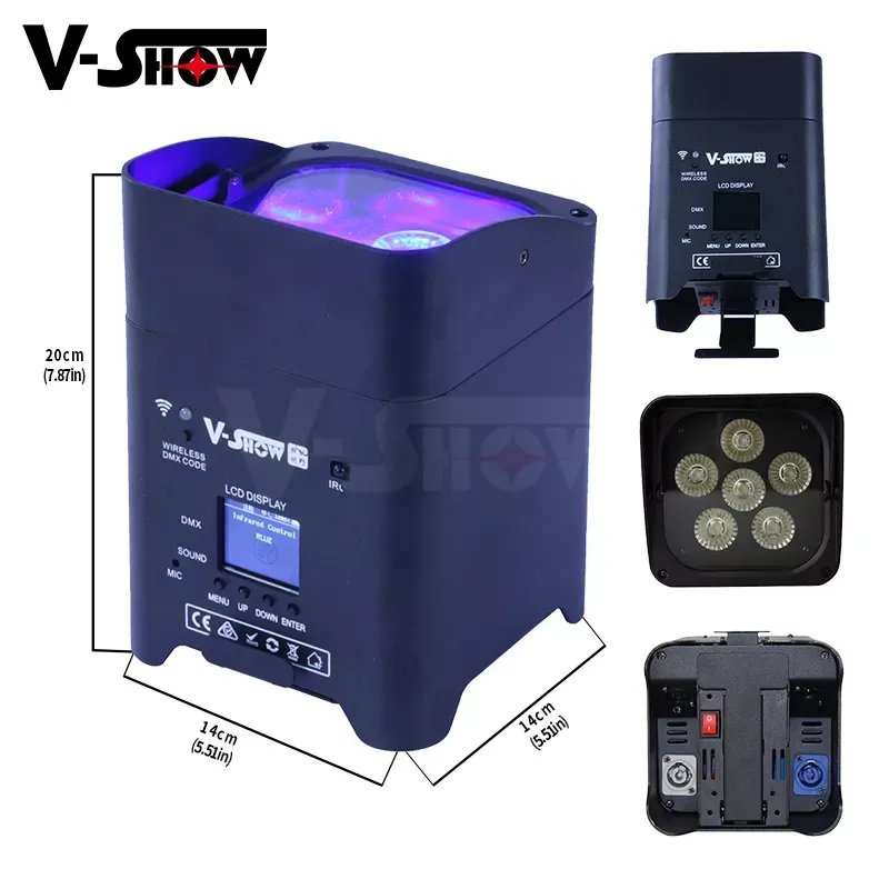 DHgate.com:V-Show 6x18W RGBWA+UV LED Par Light: Wireless Battery ...