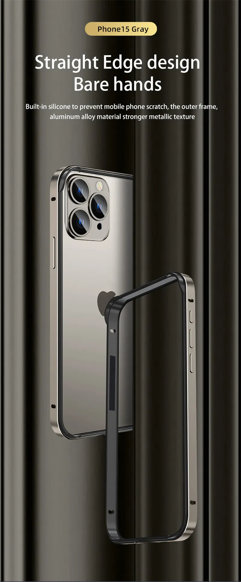 Aluminum Alloy Hybrid Bumper For IPhone Lightweight Protective Frame ...