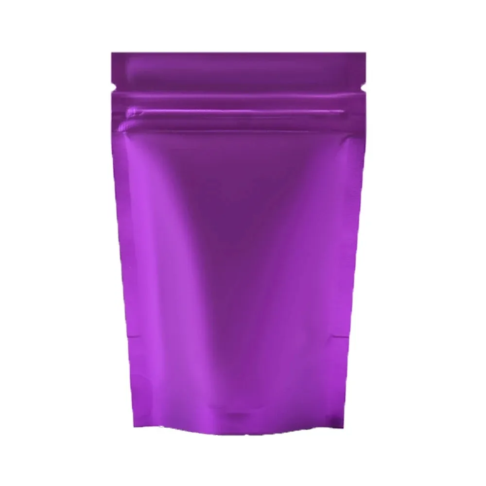 Wholesale 9 Size Matte Purple Smell Proof Stand Up Bags Resealable ...