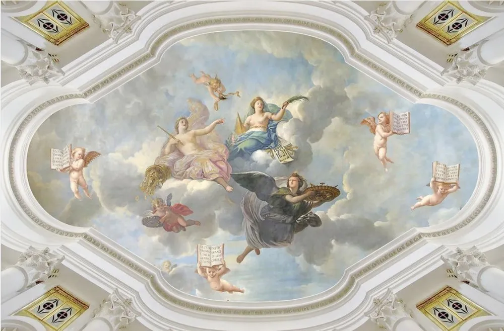 Fairy and Angel Ceiling Murals Wallpaper with 3D Printed Silk for ...