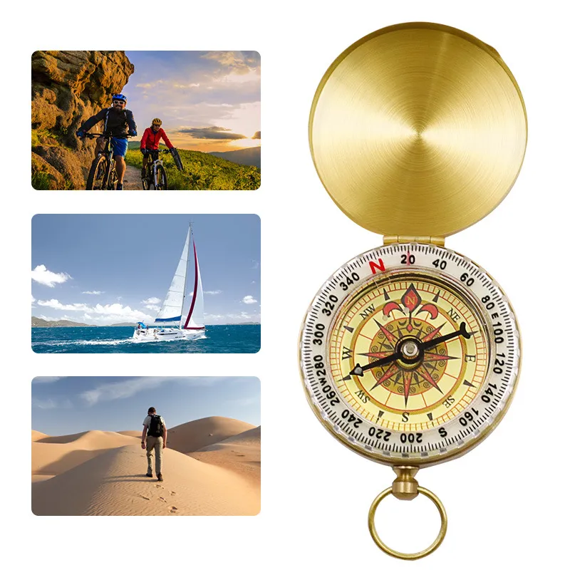 Pocket Compass, Pocket Watch Compass Brass Luminous Portable Navigation ...