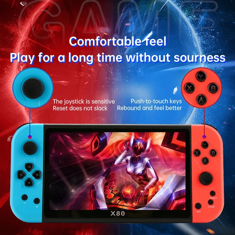 DHgate.com:7-Inch X80 Retro Handheld Game Console with 20,000+ Classic ...