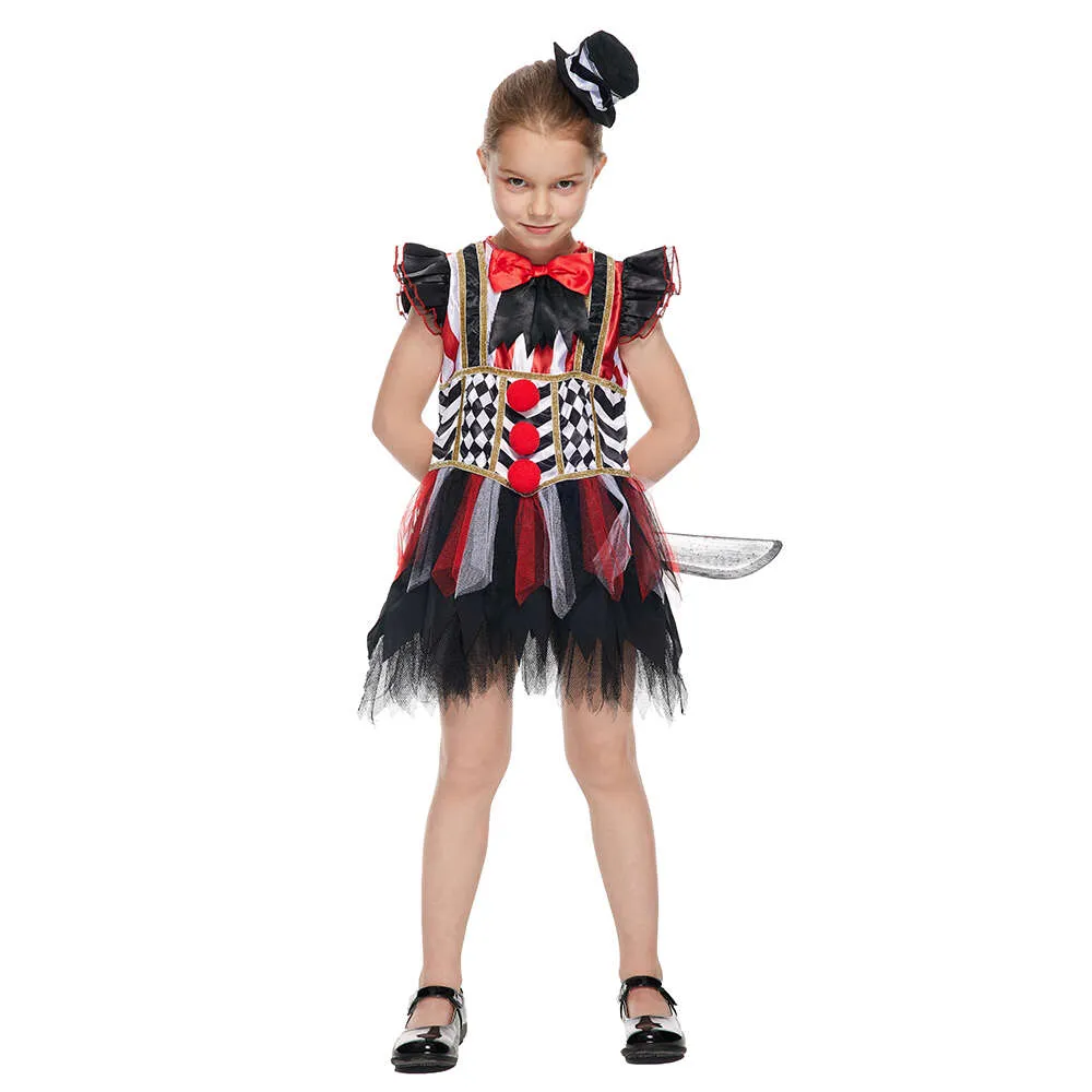 Kötü Palyaço Kız Kostümü Circus Joker Child Cadılar Bayramı Cosplay ...