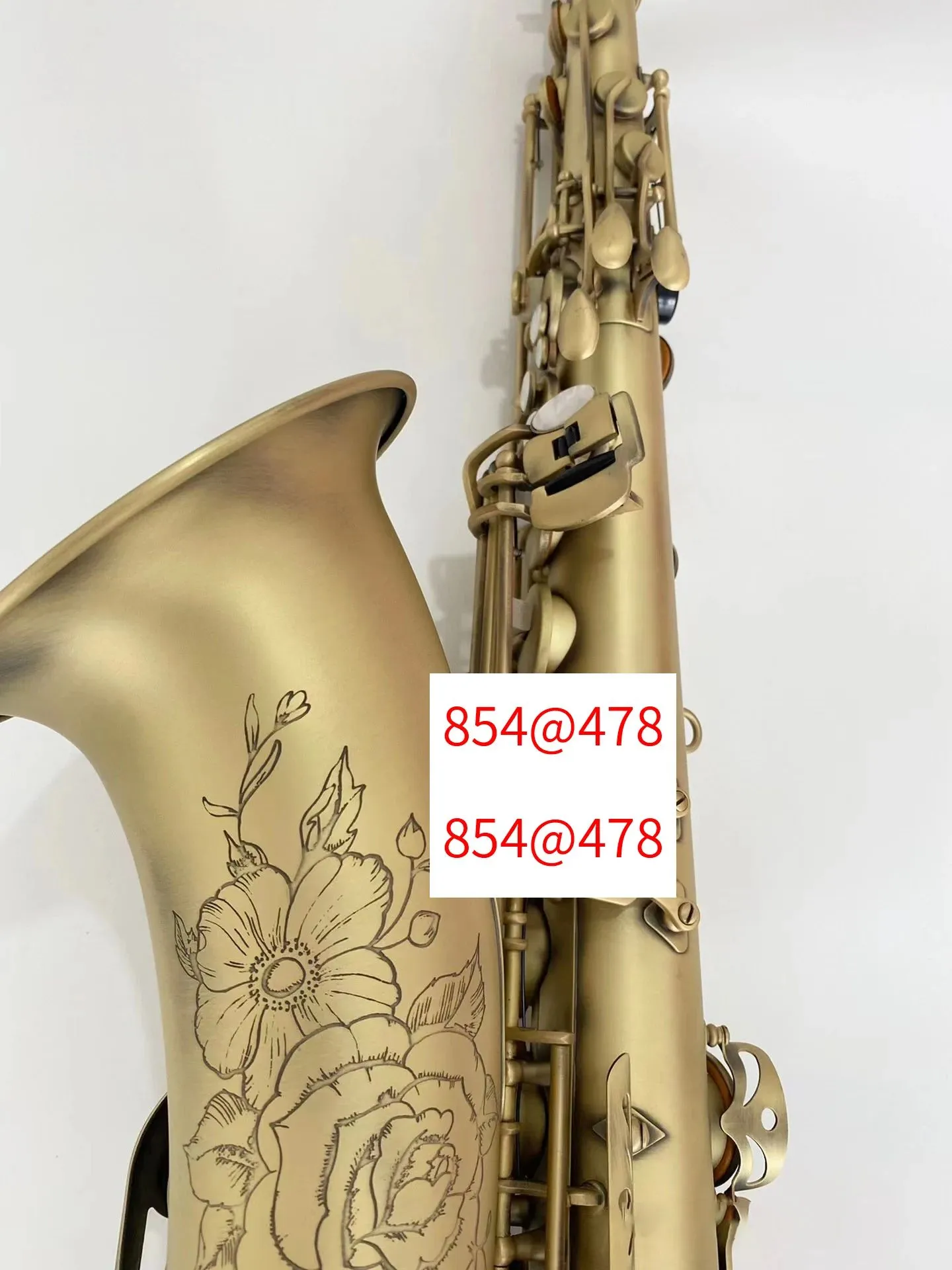 Professional B-flat Tenor Saxophone - Matte Finish, Engraved, Classic ...