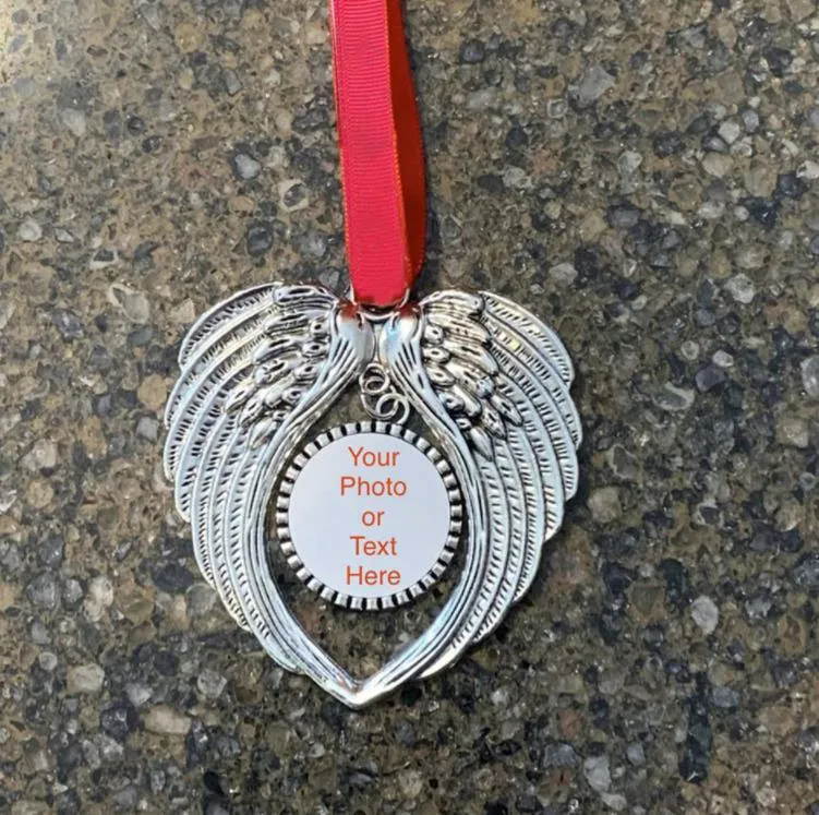 Wholesale Sublimation Angel Wing Ornaments - Metal Christmas ...