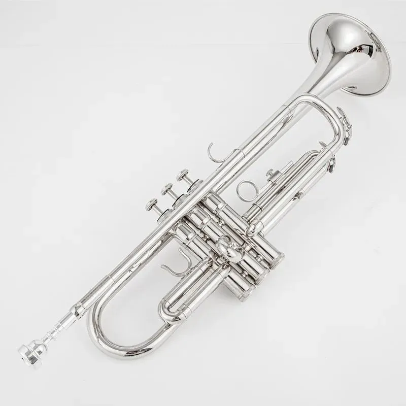 Bb Trumpet - Silver Plated Brass Instrument, High Quality Student ...