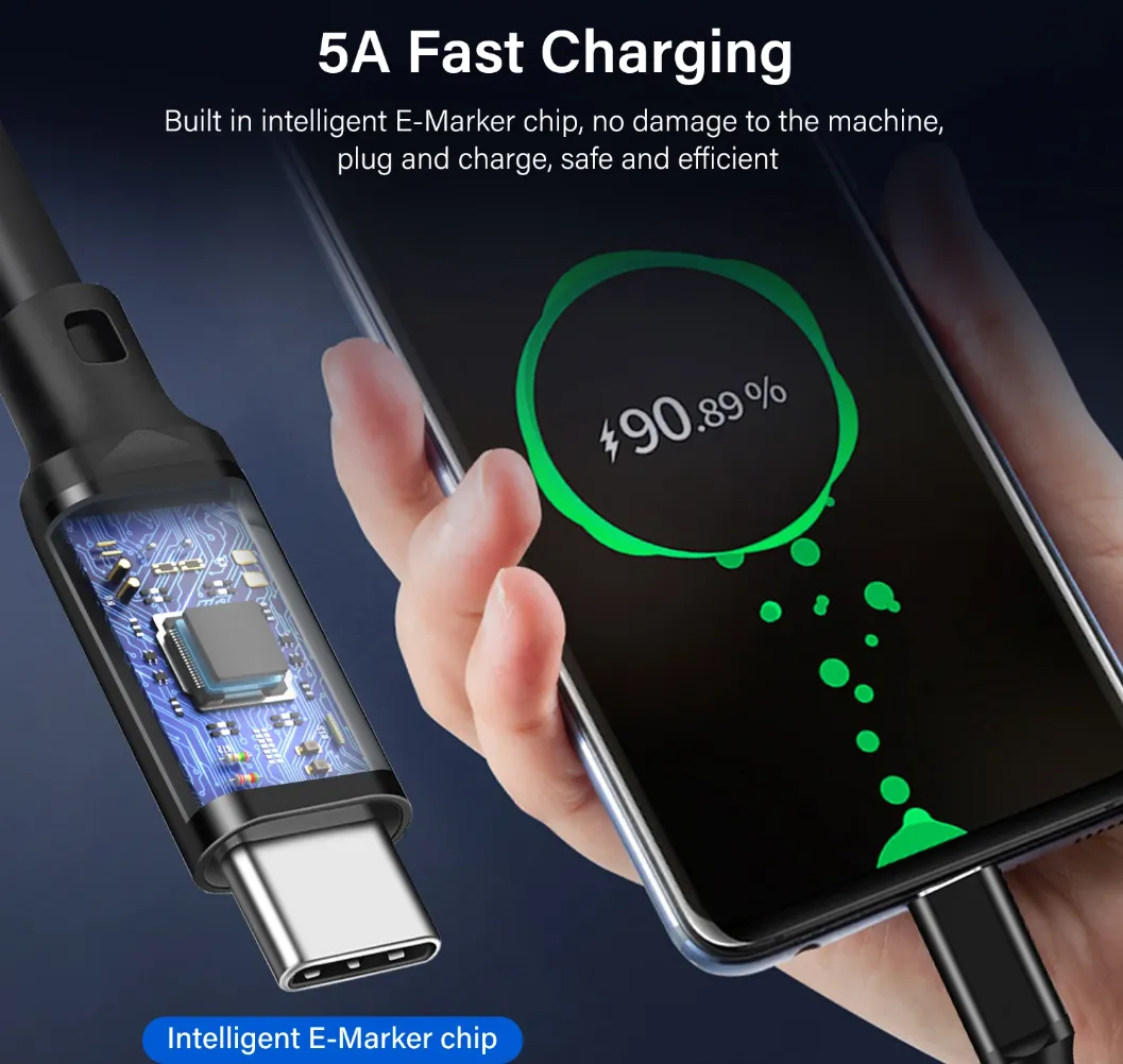 High Speed Charging Cable Type C USB C To C Cable, 4K 60Hz, USB 3.2 ...