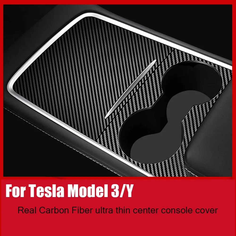 Ultra Thin Carbon Fiber cover center console for Tesla Model 3 Y 2017 ...