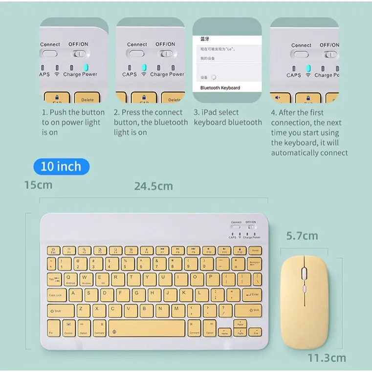Rechargeable Mini Gold Wireless Keyboard For Phones, Tablets, And ...