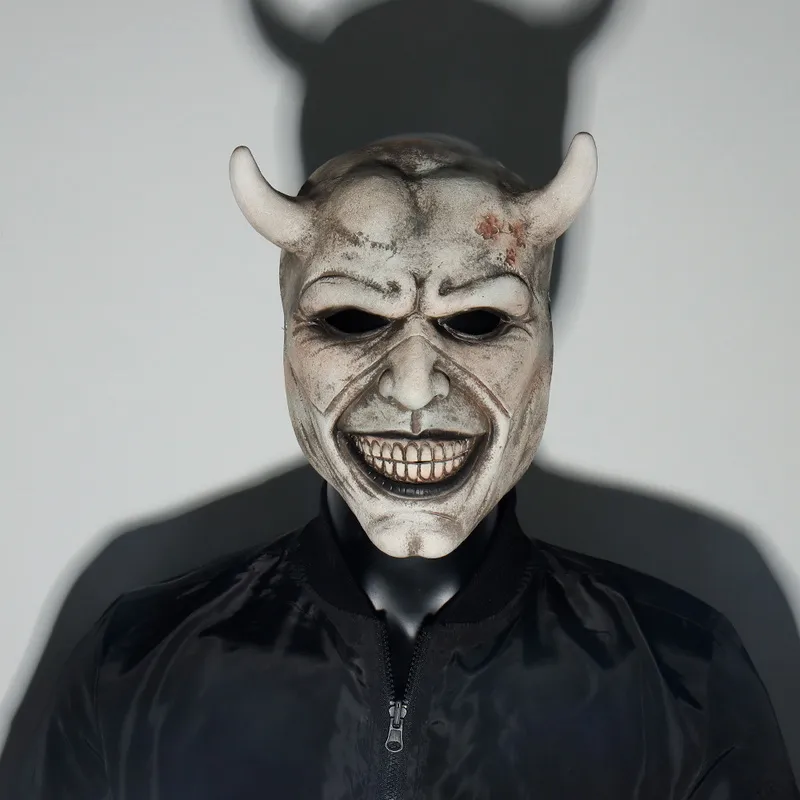 Horror The Black Phone Grabber Evil Horn Scary Mask Scary Half Face ...