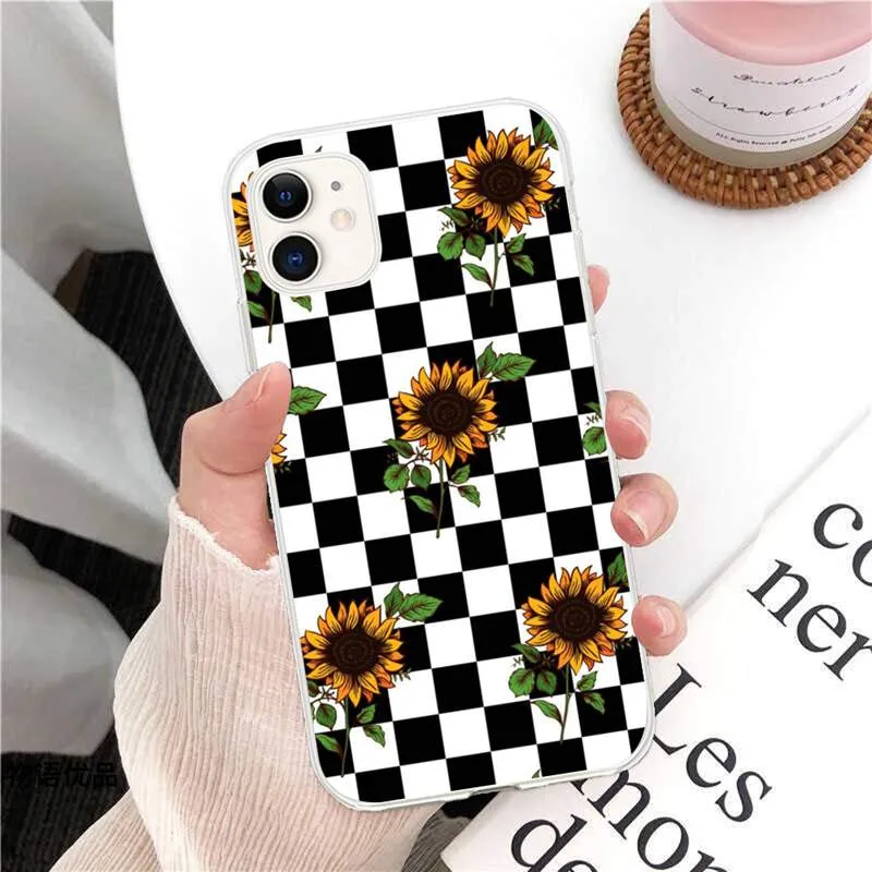 Sunflower Soft TPU Cases For Iphone 16 15 14 Pro Max 13 12 Mini 11 XR ...