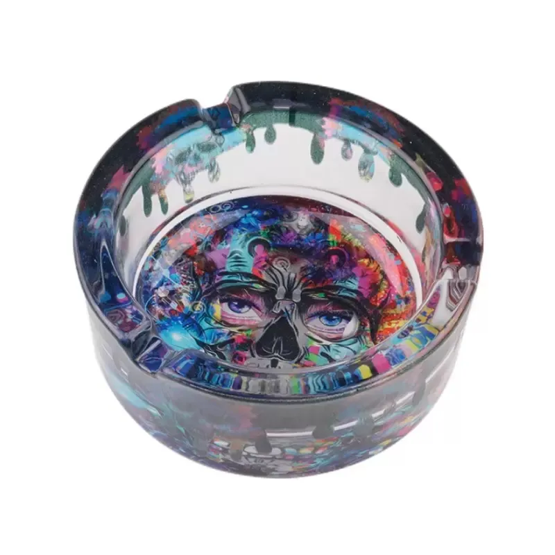 Small Glass Ashtray Unbreakable Decorative Tray Cigarette Light ...