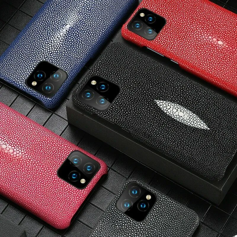 Stingray Leather Phone Case For IPhone 14 Pro Max/13/12/11/XS Max/XR ...