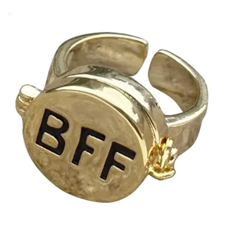 BFF Anime Rings For Women And Girls Adjustable Open Gold Rings ...