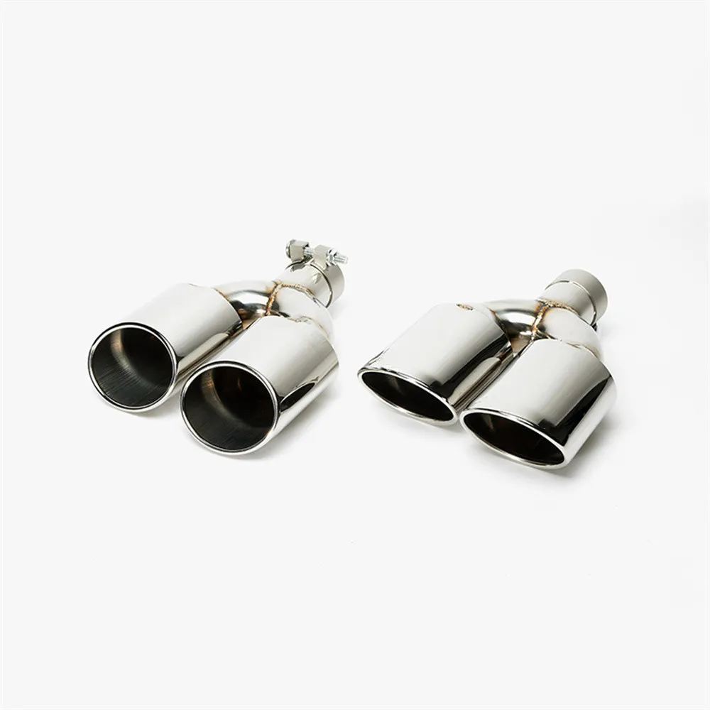 L&R Stainless Steel Y Type Oval Dual Exhaust Tips For Benz W204 C Class ...