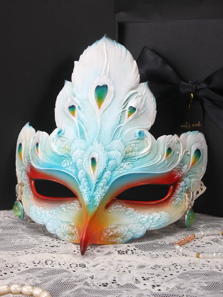 Chinese Vintage Phoenix Half Face Oriental Trading Masquerade Masks For ...