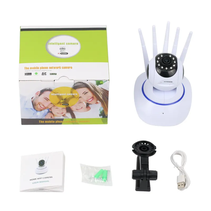 Home Wifi Camera Indoor Baby Monitor 360° Rotating Wireless Security ...