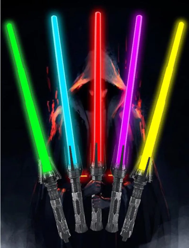 2 In 1 LED Laser Sword And Lightsaber With Color Retractable Induction ...