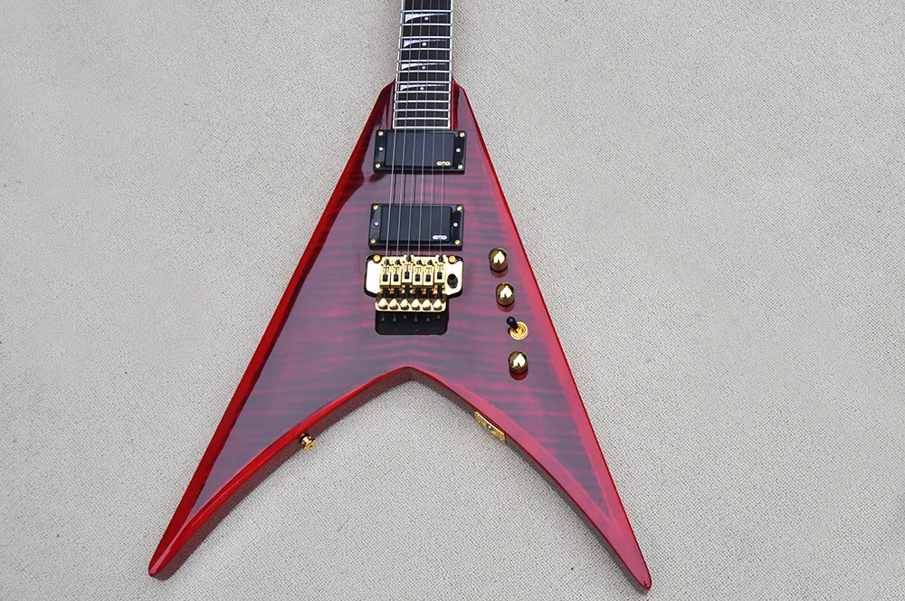 Flying V Electric Guitar Red V Shaped Guitar With... From ...