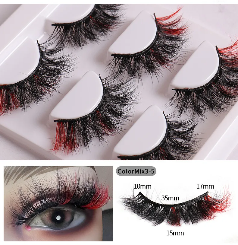 Reusable Handmade Multilayer Colorful Cross Curl Thick Mink False ...