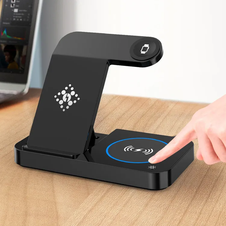 Foldable 4 In 1 Wireless Phone Charging Station With Induction Stand ...