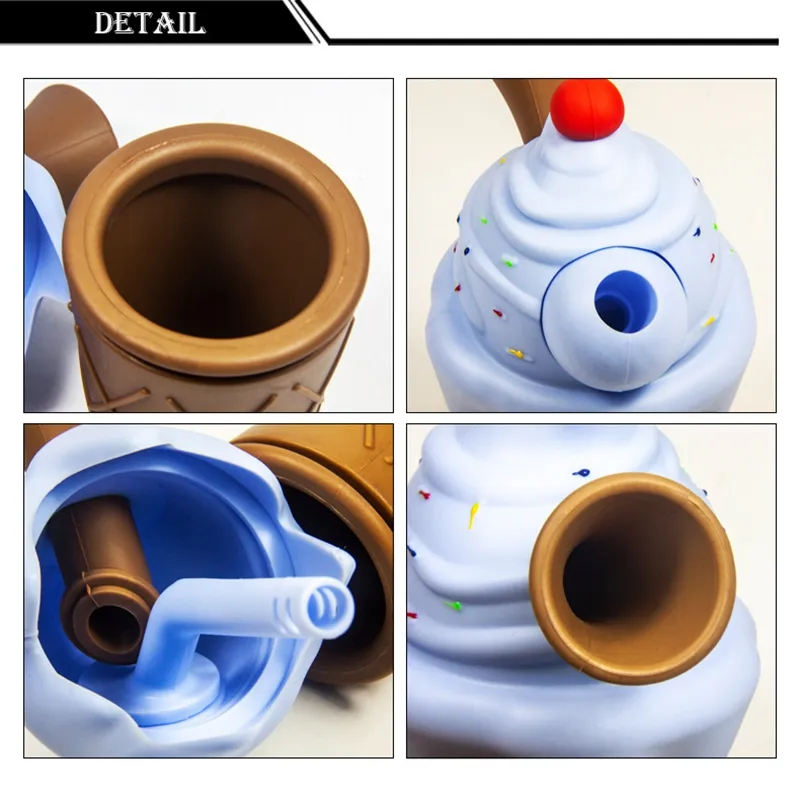 Cute Ice Cream Style Smoking Pipes 26mmOD Silicone Oil Burner Pipe Dry ...