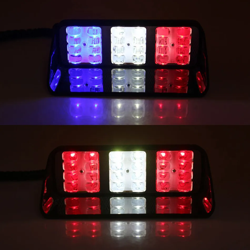 High Power LED Strobe Lights - Red Blue Amber White - 12V 48W Car ...
