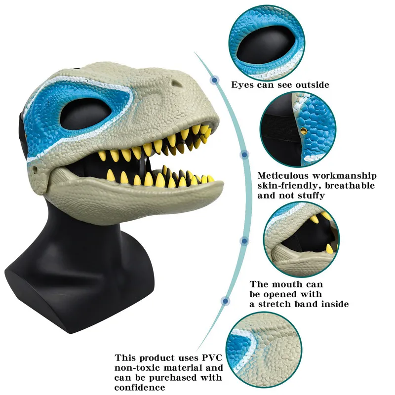 Party Masks Dinosaur Moving Jaw Kids Open Mouth Latex... From Kong08 ...