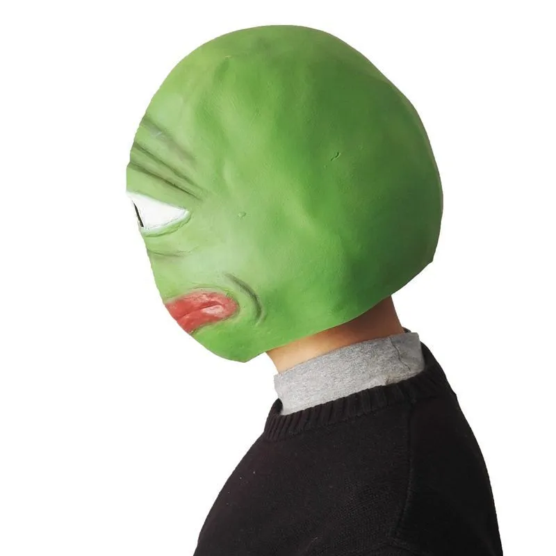 Realistic Full Head Alien Cartoon Pepe And Sad Frog Latex Mask For ...