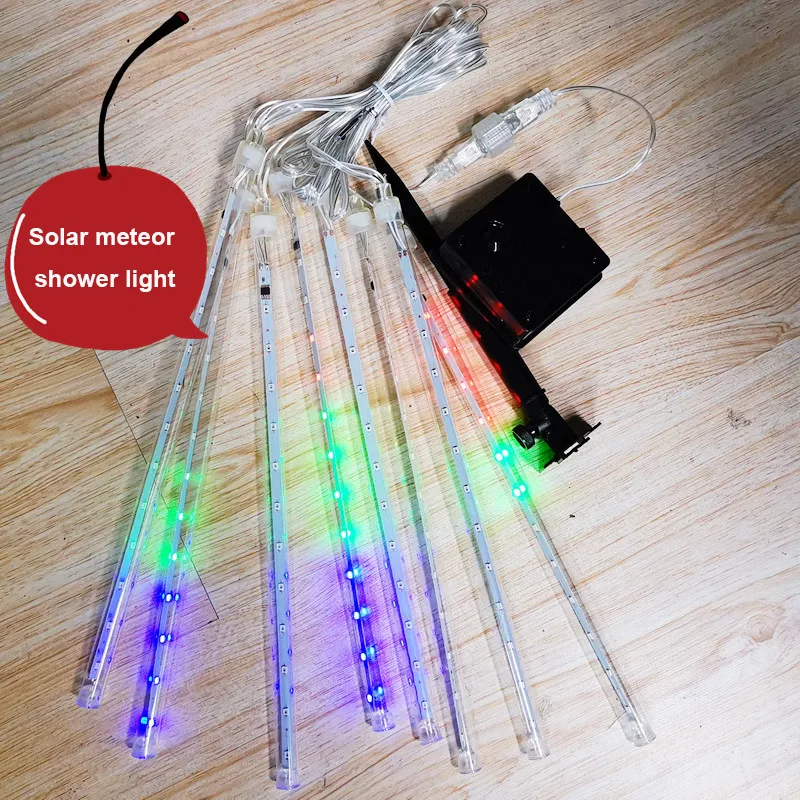 Meteor Shower String Lights 8 Pack Solar Powered Snowfall LED Rain Tube ...