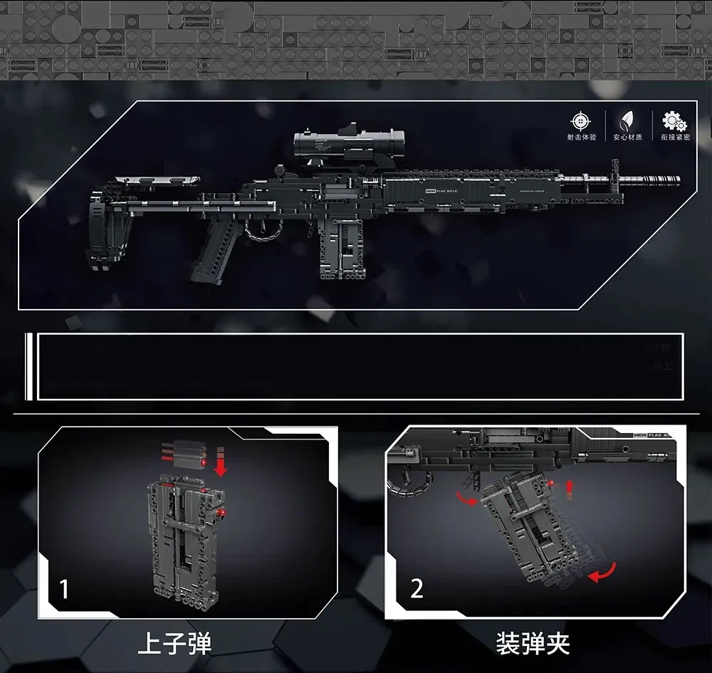 2024 Tompson Submachinegun MK14 Building Blocks Model Gun Military Toys ...
