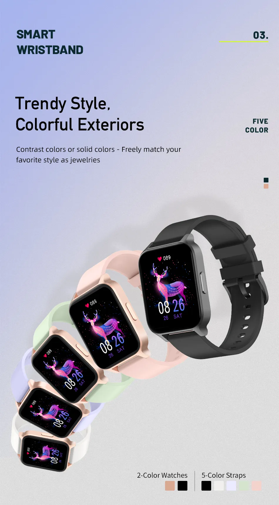 H8 Waterproof Smartwatch: Blood Oxygen, Heart Rate Monitor, TFT Display ...