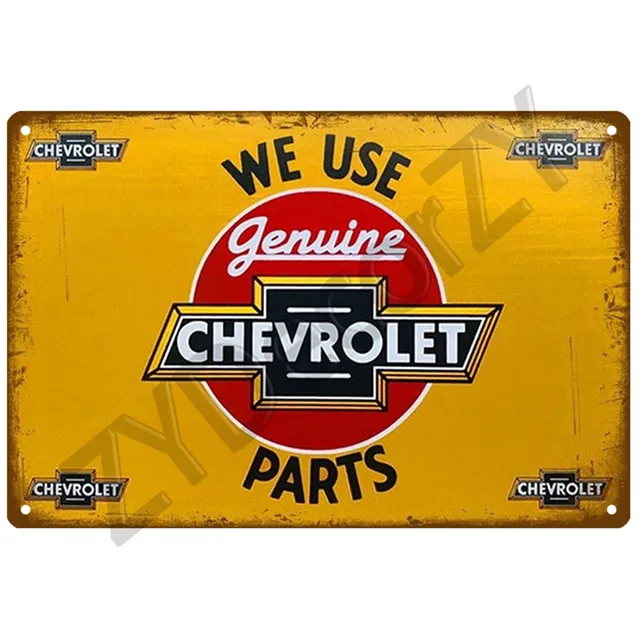 Chevy Metal Painting Tin Sign Plate Wall Vintage Art For Vintage Retro ...