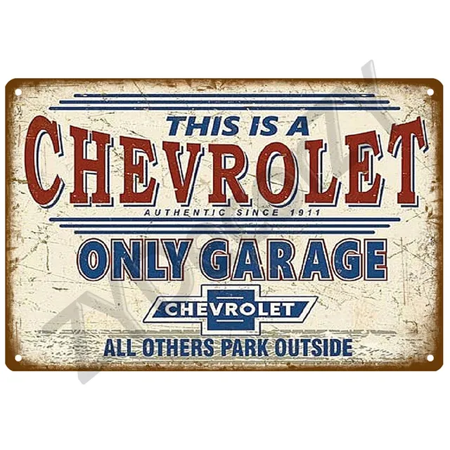 Chevy Metal Painting Tin Sign Plate Wall Vintage Art For Vintage Retro ...