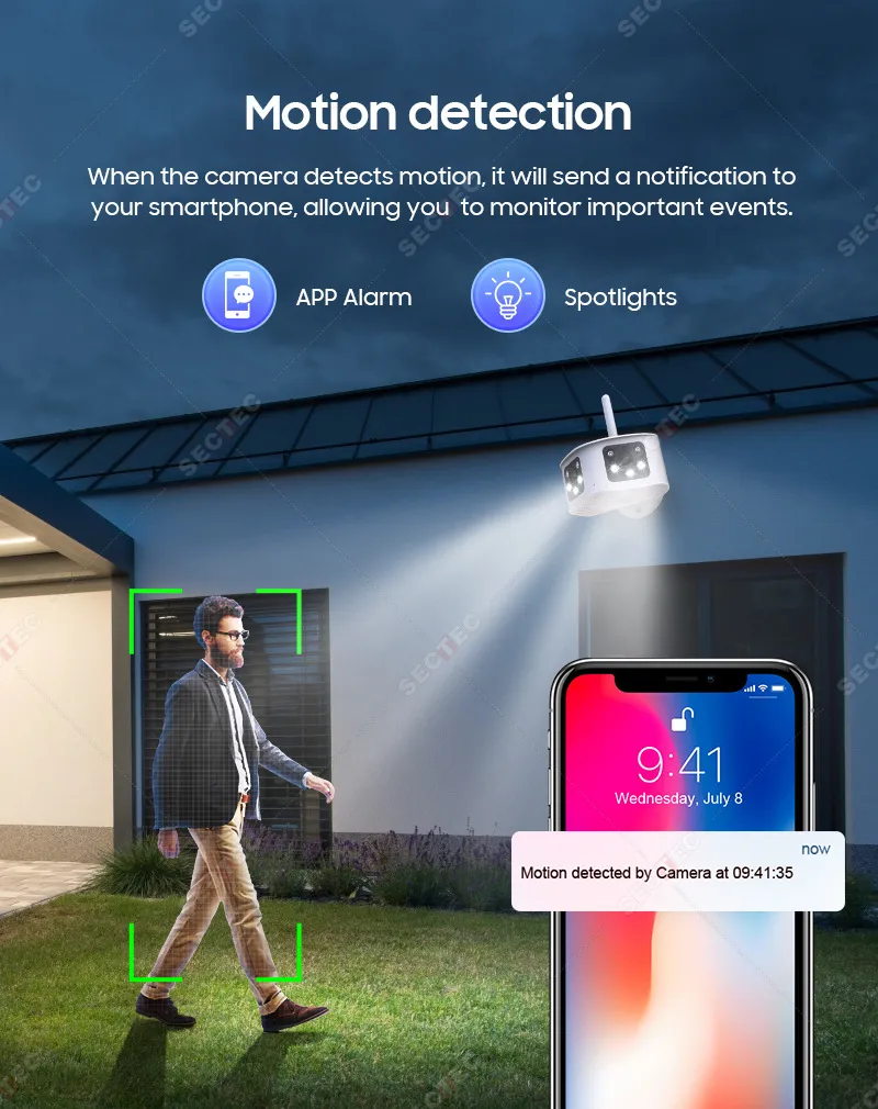 360 Degree Surveillance Camera Dual Lens 4K 8MP Outdoor Security Camera ...