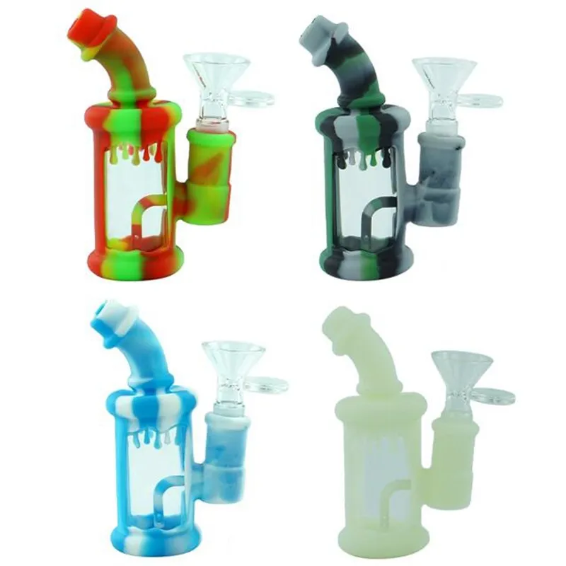 Dropshipping Colorful Silicone Mini Hookah Style Glass Pipes Kit With ...